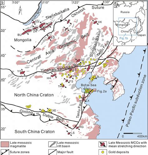 Late Mesozoic Extensional Structures In Eastern Asia Modi Fi Ed After