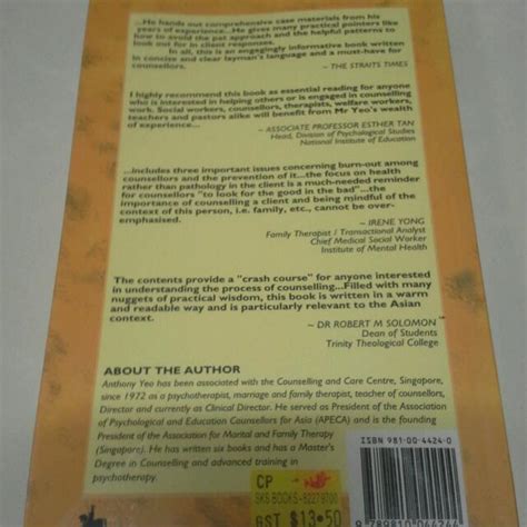 Counselling A Problem Solving Approach By Anthony Yeo Pre Loved Cash And Carry Hobbies