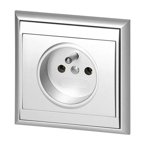 Flush Mounted Single Socket 2p E Luna 16a 250v Pt 16l Silver