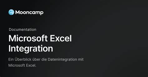 Microsoft Excel Integration Mooncamp