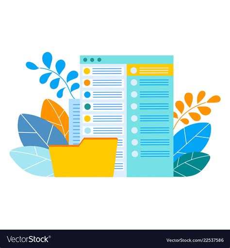 Cloud Storage Concept Data Processing Message Vector Image