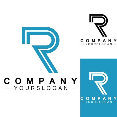 편지 R 모노그램 로고 디자인 브랜드 아이덴티티 로고 디자인 벡터 일러스트 템플릿 프리미엄 벡터