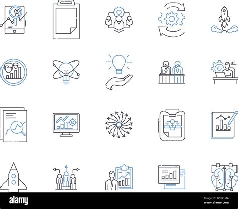 Innovation Strategy Line Icons Collection Disruption Creativity Evolution Invention