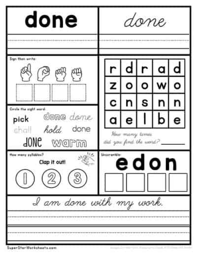 Third Grade Sight Word Worksheets Superstar Worksheets