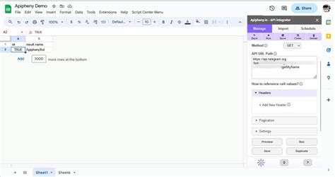 Connect Telegram To Google Sheets API Integration Apipheny