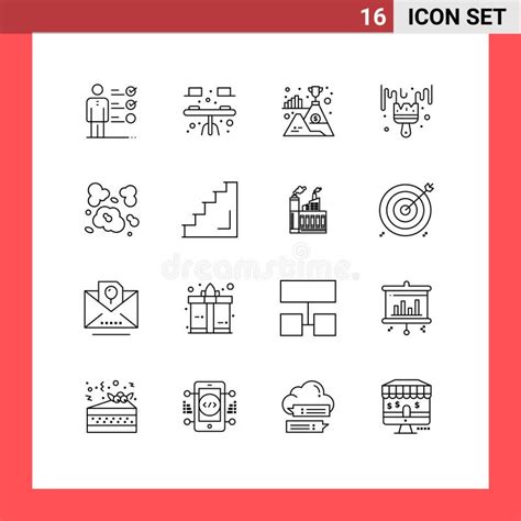 16 User Interface Outline Pack Of Modern Signs And Symbols Of Dust Hobby Flag Hobbies Brush