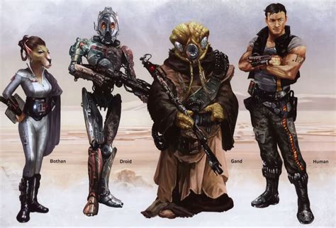 Bothan Droid Gand And Human Star Wars Edge Of The Empire Star Wars Planets Star Wars