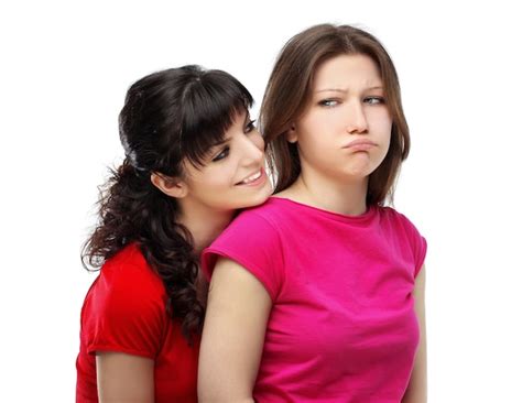 Premium Photo Happy Friends Hugging Each Other Girl Have Fun