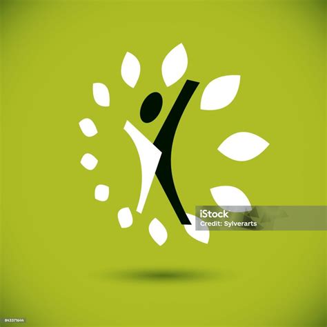 벡터 그림을 제기 손으로 흥분 추상의 이동 녹색 아이디어 창조적 상징 채식 테마 아이콘입니다 웰빙과 조화 기호입니다 개성 개념에 대한 스톡 벡터 아트 및 기타 이미지