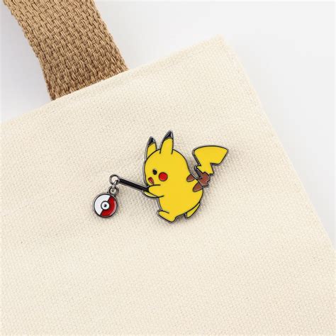 Pokemon Pikachu Pokeball Picking Enamel Pin Distinct Pins
