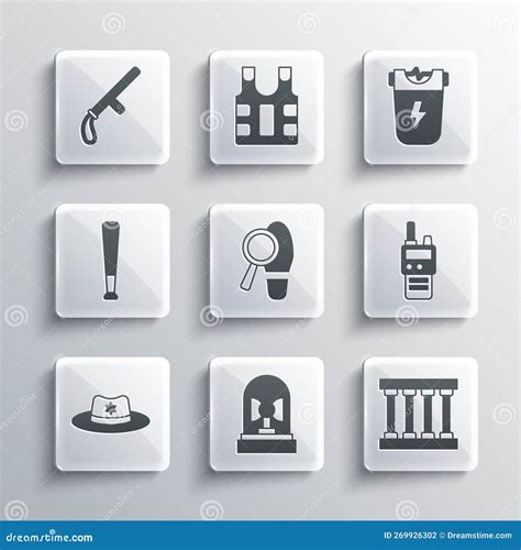 Set Flasher Siren Prison Window Walkie Talkie Footsteps Sheriff Hat With Badge Baseball Bat