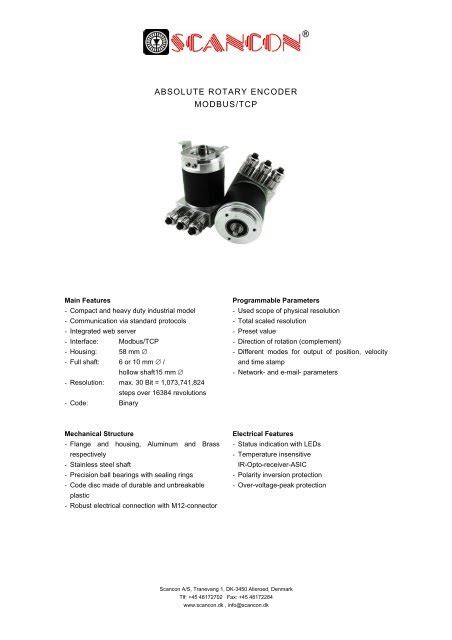 Absolute Rotary Encoder Modbustcp
