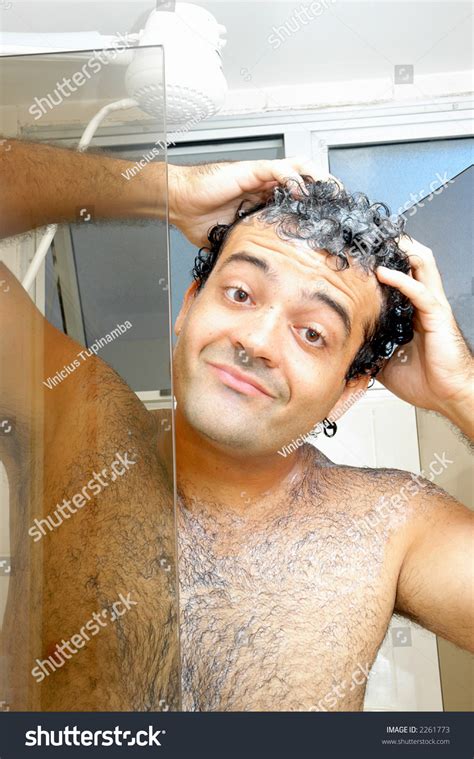 Man Bathroom Taking Shower Stock Photo Shutterstock