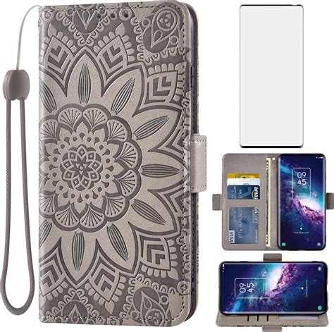 Amazon Com Asuwish Phone Case For TCL 20 Pro 5G With Tempered Glass Screen Protector And Flower