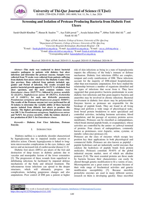 Pdf Screening And Isolation Of Protease Producing Bacteria From Diabetic Foot Ulcers