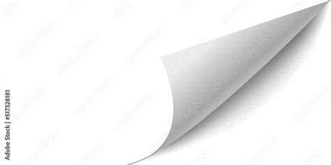 Curled Corner Paper Page Curl Flip Peel Sheet Of Paper Vector Illustration Stock Vector