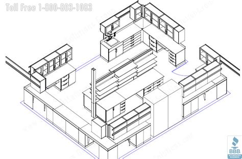 Floor Plan Laboratory Layout Drawing