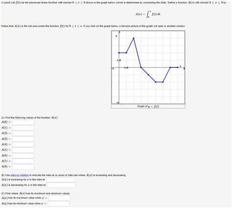 solved 1 ﻿point ﻿let f t ﻿be the piecewise linear