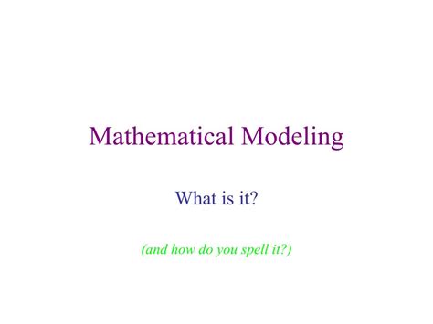 ppt mathematical modeling powerpoint presentation free download id