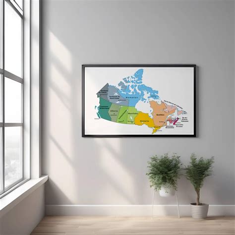 World Map Regions Of Canada Classroom Wall Decor Educational Poster