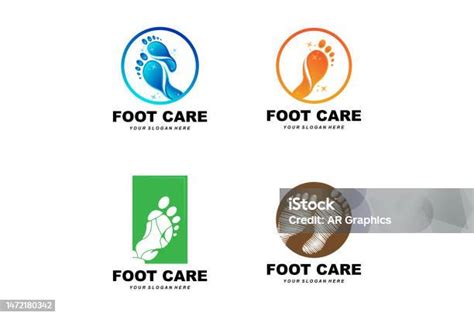 풋 케어 로고 디자인 건강 일러스트 레이 션 여성 페디큐어 살롱 벡터 발 마사지 대체 요법에 대한 스톡 벡터 아트 및 기타