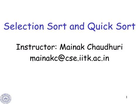 Ppt Selection Sort And Quick Sort Powerpoint Presentation Free