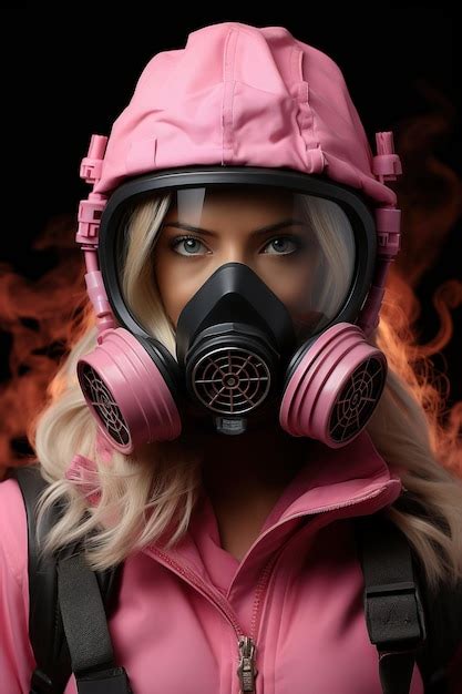 Premium Ai Image A Woman Wearing A Gas Mask