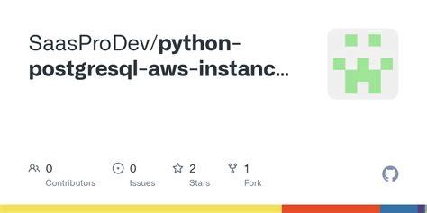 Github Saasprodevpython Postgresql Aws Instance Management System