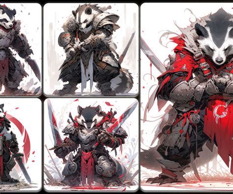 Artstation 230 Anime Badger Warrior Full Body Reference Pack 4k
