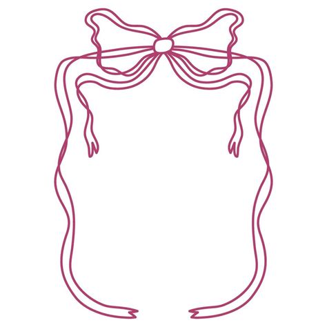 Bows Frame In Vintage Color Hand Drawn Ribbons Border For Greeting