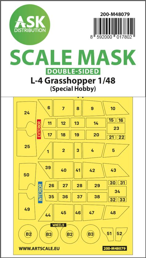 Art Scale Kit 200 M48079 Masking Set L4 Grasshopper Canopy And
