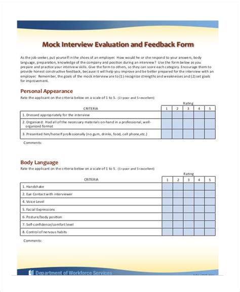 Free 27 Sample Interview Evaluation Forms In Pdf Ms Word Excel