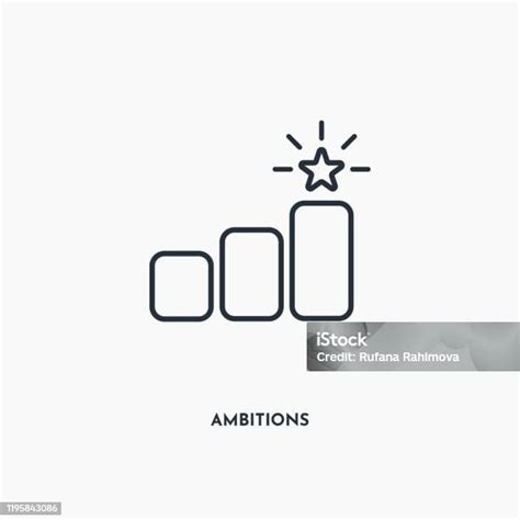 야망 윤곽 아이콘입니다 간단한 선형 요소 그림입니다 흰색 배경에 고립 된 라인 야망 아이콘입니다 얇은 스트로크 기호는 웹 모바일 및 Ui에 사용할 수 있습니다 0명에 대한