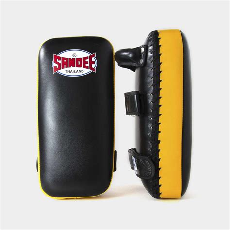 Sandee Black And Yellow Extra Thick Flat Thai Kick Pads ‹ Fight Supplies Uk
