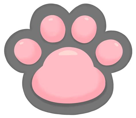 Cute Cat Paw Grey 26495240 Png