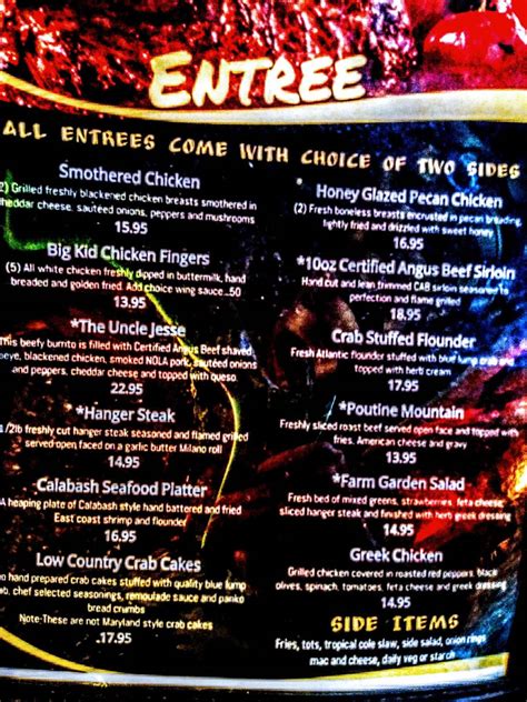 Menu At The Grumpy Monk Carolina Forest Restaurant Myrtle Beach