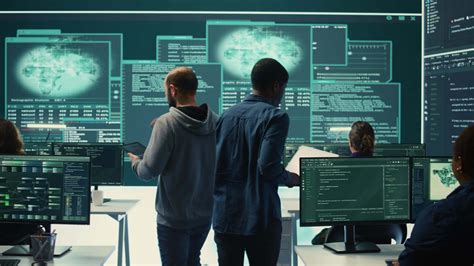 Cyber Investigation Team Working In A Governmental Hacking Room