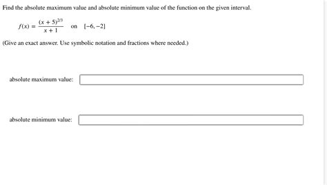 Find The Absolute Maximum Value And Absolute Minimum
