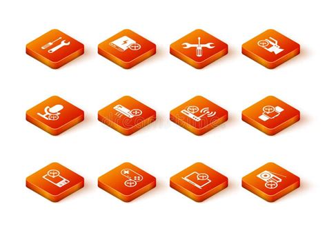 Set Microwave Oven Service Gamepad Microphone Air Conditioner Laptop Router Wi Fi Radio