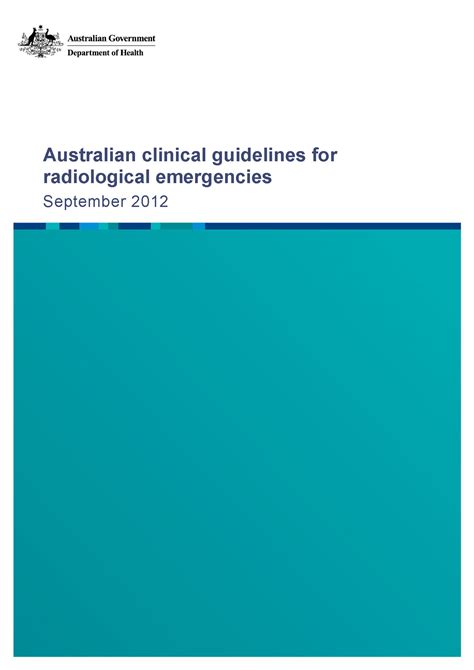 Australian Clinical Guidelines For Radiological Emergencies