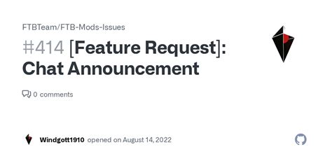 Feature Request Chat Announcement · Issue 414 · Ftbteamftb Mods Issues · Github