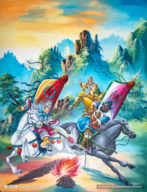 三国演义绘画 张飞夜战马超设计图绘画书法文化艺术设计图库昵图网