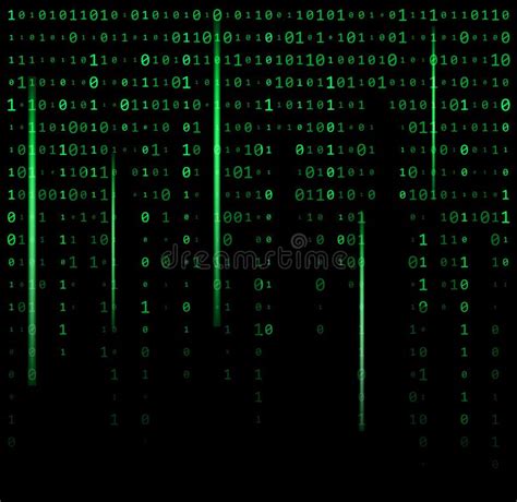 binary code zero one matrix green background beautiful banner wa stock