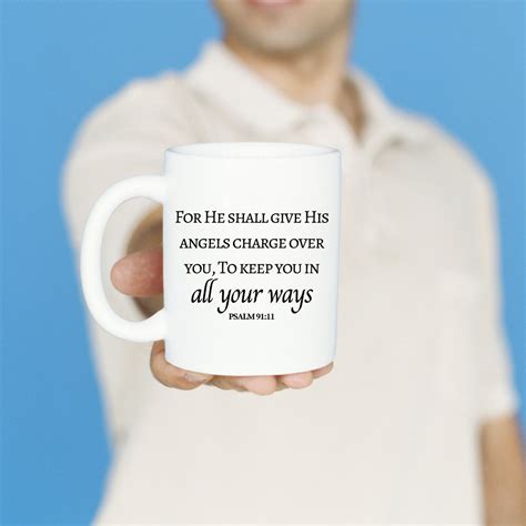 Bible Verse Coffee Mug Psalm 9111 Christian Mug Christian Ts