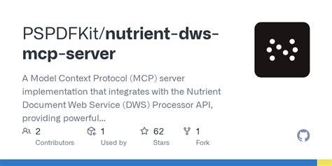 Github Pspdfkitnutrient Dws Mcp Server A Model Context Protocol Mcp Server Implementation
