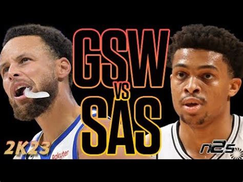 San Antonio Spurs Vs Golden State Warriors Full Game Nba 2k23 Youtube