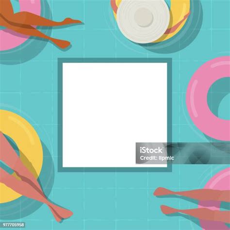 상위 뷰 풀 배경입니다 사람들은 편안한 수영장에서 여름 물 활동입니다 벡터 배너 포스터 일러스트 디자인 공휴일에 대한 스톡 벡터 아트 및 기타 이미지 Istock