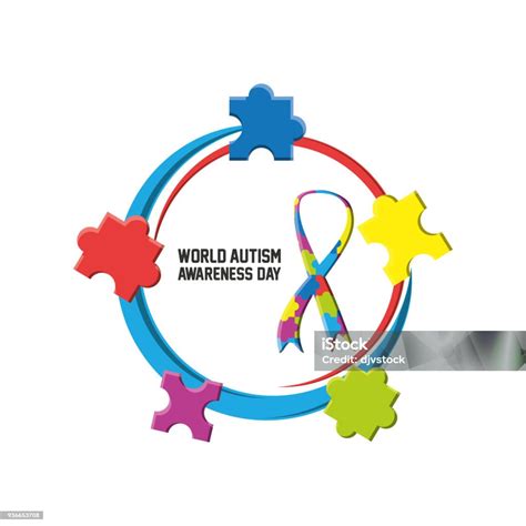 세계 자폐증 인식의 날 디자인 4월에 대한 스톡 벡터 아트 및 기타 이미지 4월 Mental Wellbeing 개념 Istock