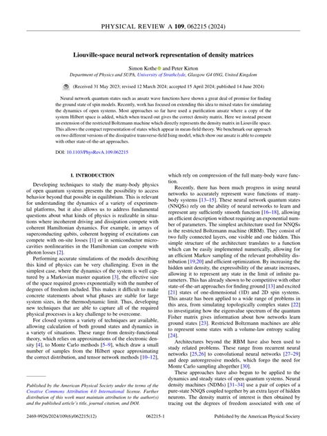 Pdf Liouville Space Neural Network Representation Of Density Matrices