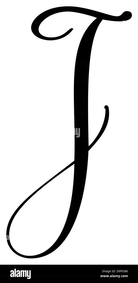 Vector Calligraphy Hand Drawn Letter J Icon Logo Script Font Handwritten Brush Style Stock